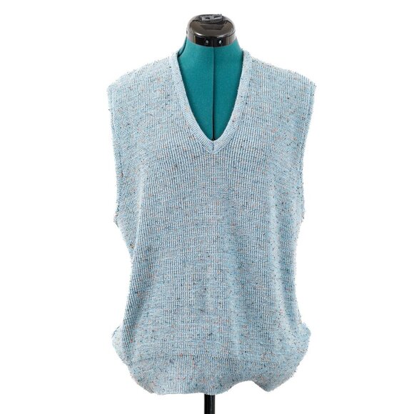 Pinnacle | Jackets & Coats | Vintage 8s Baby Blue Speckled V Neck Knit ...